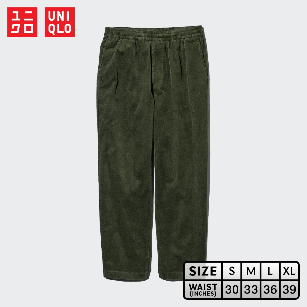 กางเกงขา 5 ส่วน ผ้าลูกฟูก Uniqlo - Corduroy 56 Olive | Shopee Thailand