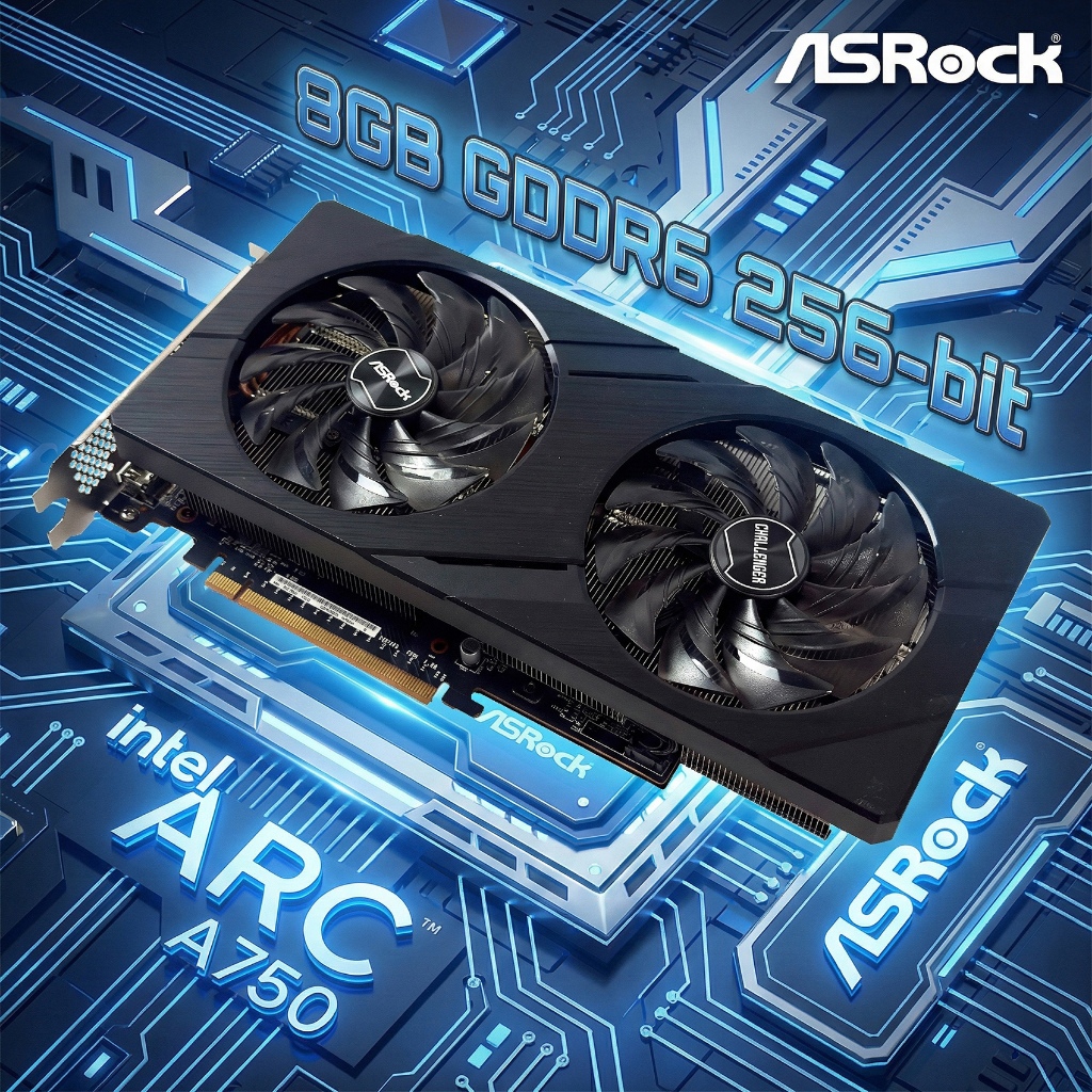 การ์ดจอ ASRock Intel Arc A750 Challenger D 8GB OC สภาพสวย เทสผ่าน ...
