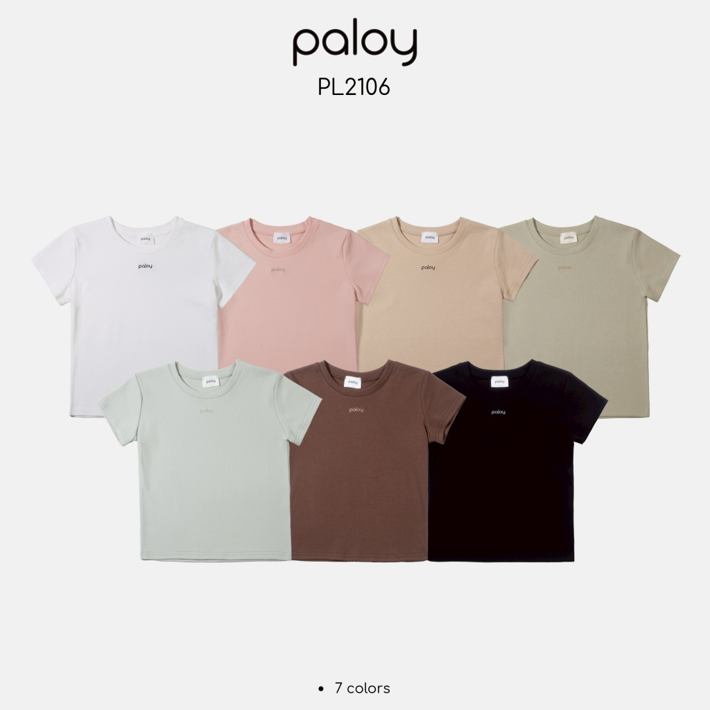 Paloy - PL2106 เสื้อยืดแขนสั้น อกปัก paloy ผ้ายืด | Shopee Thailand