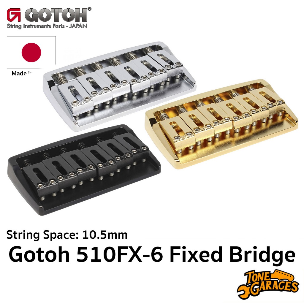 Gotoh 510FX-6 Fixed Bridge 10.5mm ฟิกบริดจ์ หย่อง กีต้าร์ไฟฟ้า Made in ...
