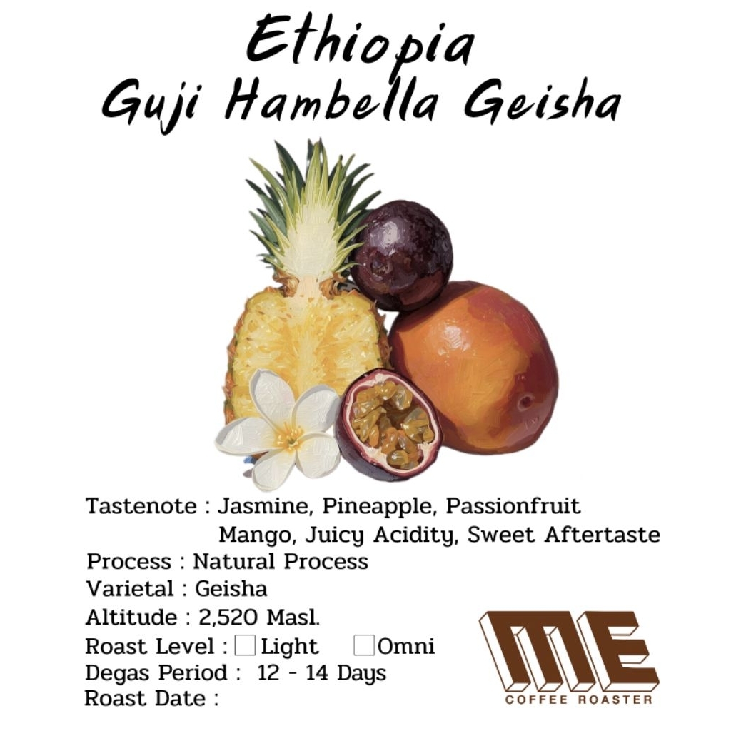 เมล็ดกาแฟ Ethiopia Guji Hambella Geisha G1 หอมดอกไม้สีขาวและผลไม้เขตร้อน | Shopee Thailand
