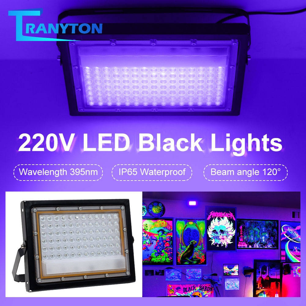 NEW!! ไฟUV Led 50W 100W UV light สปอตไลท์ IP65กันน้ำได้ party light ไม่ ...