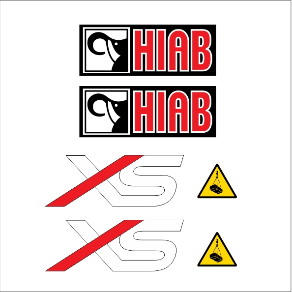 HIAB XS สติ๊กเกอร์ เครน Sticker - Decal kit - Knuckle Boom Crane - เครน ...