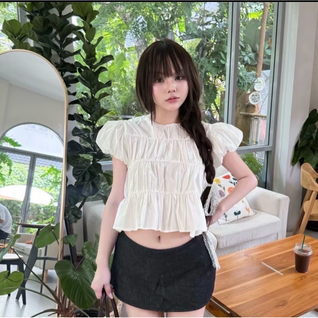 Boing top แขนบอลลูน ผ้าคอตตอน 100% | Shopee Thailand