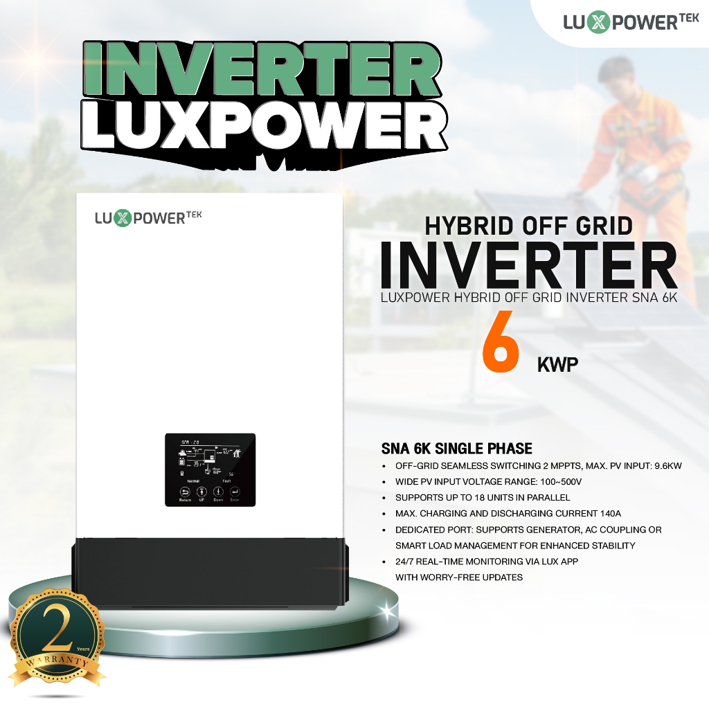 ส่งฟรี LUX POWERTEK Hybrid Off Grid Inverter SNA 6K (Single Phase ...