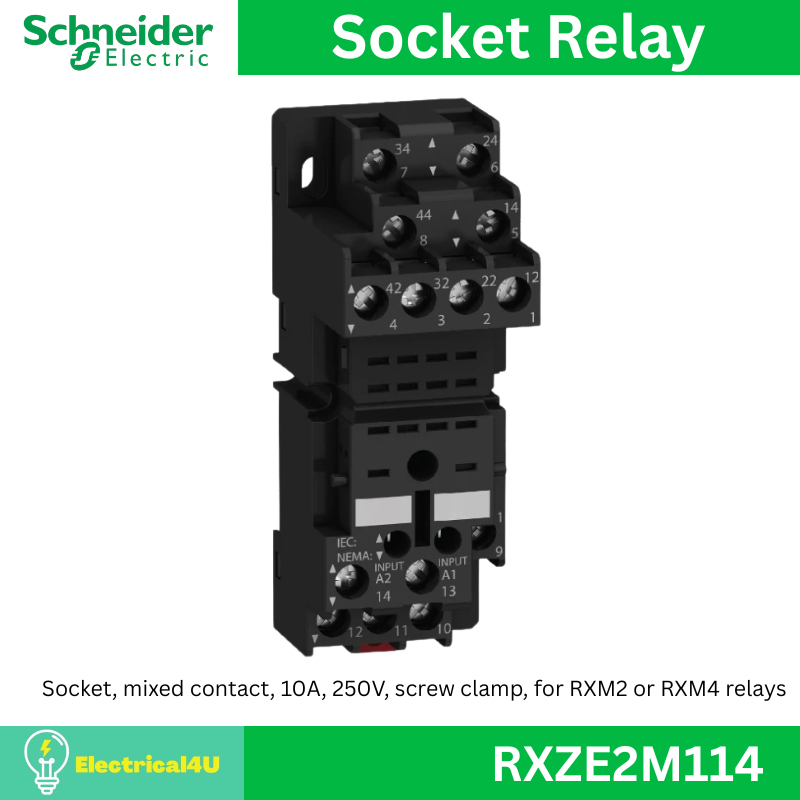Schneider Electric RXZE2M114 Socket Relay สำหรับรีเลย์รุ่น RXM2AB** และ RXM4AB** ซ็อกเก็ตรีเลย์ ...