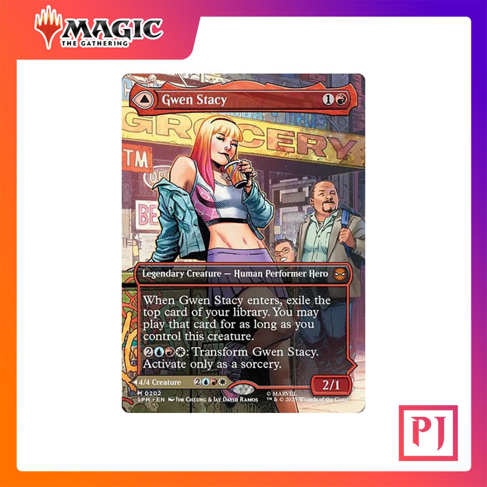 [MTG] Gwen Stacy // Ghost-Spider (#202) (Borderless) [SPM] [RED ...