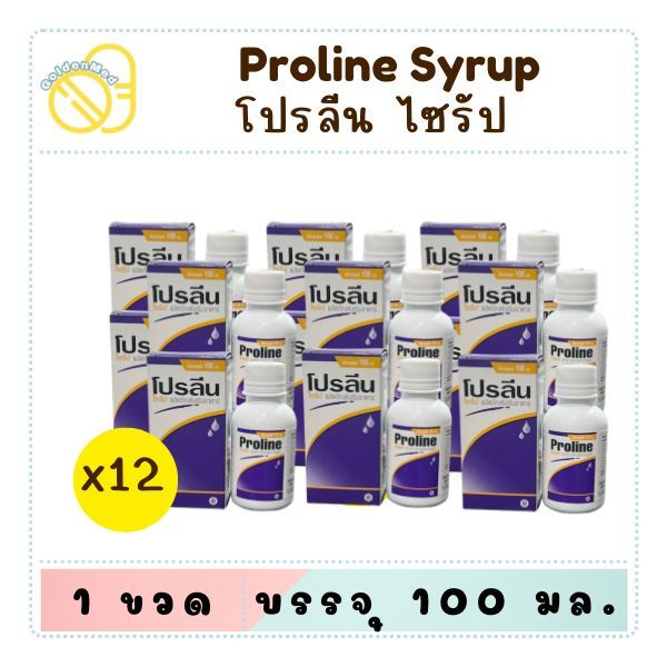 (ยกโหล) หมดอายุ 1/26 Proline syrup โปรลีน ไซรัป บรรจุ 100 มล. | Shopee ...