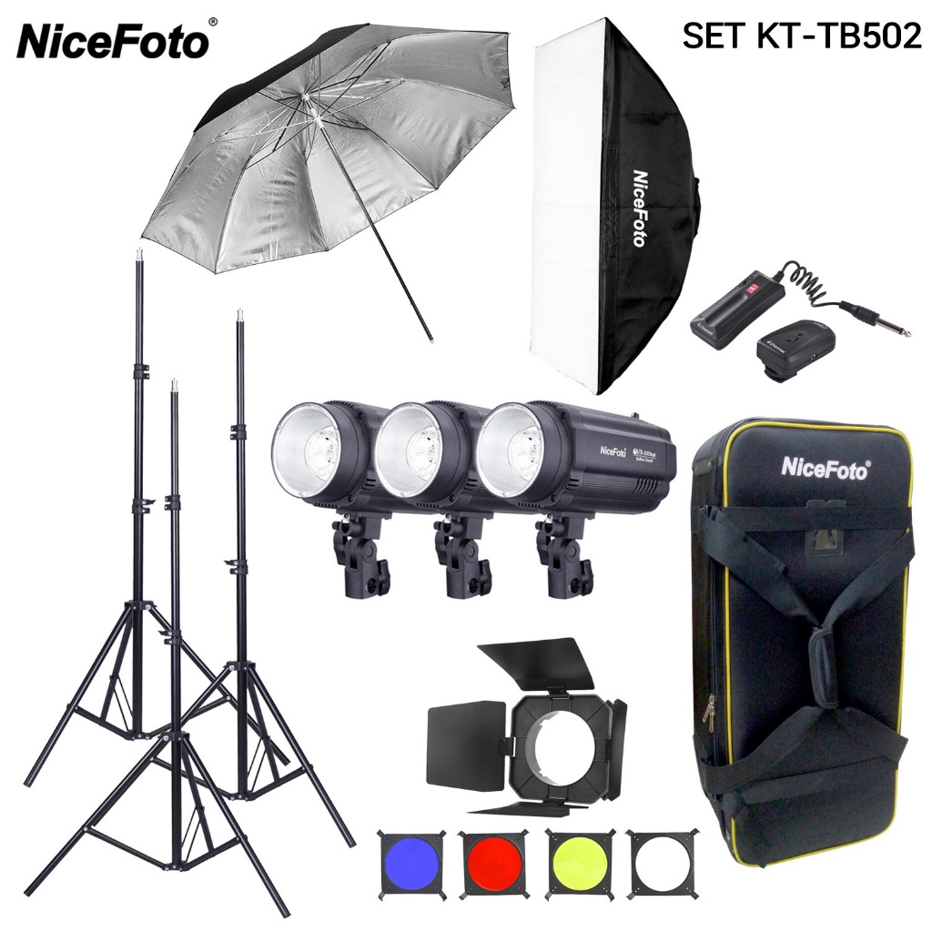 ชุดไฟสตูดิโอ NiceFoto Studio Flash Kit KT TB-300 300Ws พร้อมส่ง ...