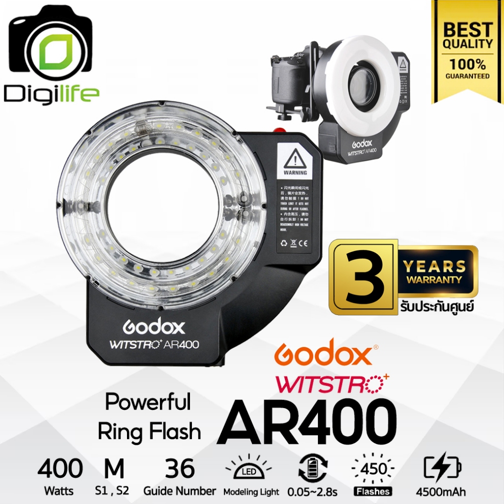 Godox Ring Flash AR400 Witstro 400W ไฟแฟลช ถ่ายภาพ ถ่ายวิดีโอ - รับ ...