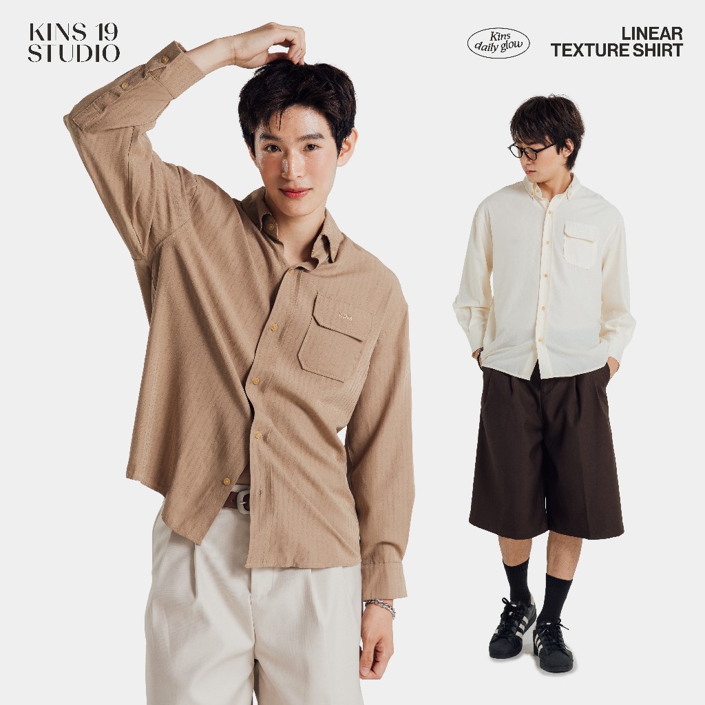 KINS 19 STUDIO | LINEAR TEXTURE SHIRT เสื้อเชิ้ตแขนยาวคินส์ [KN135 ...