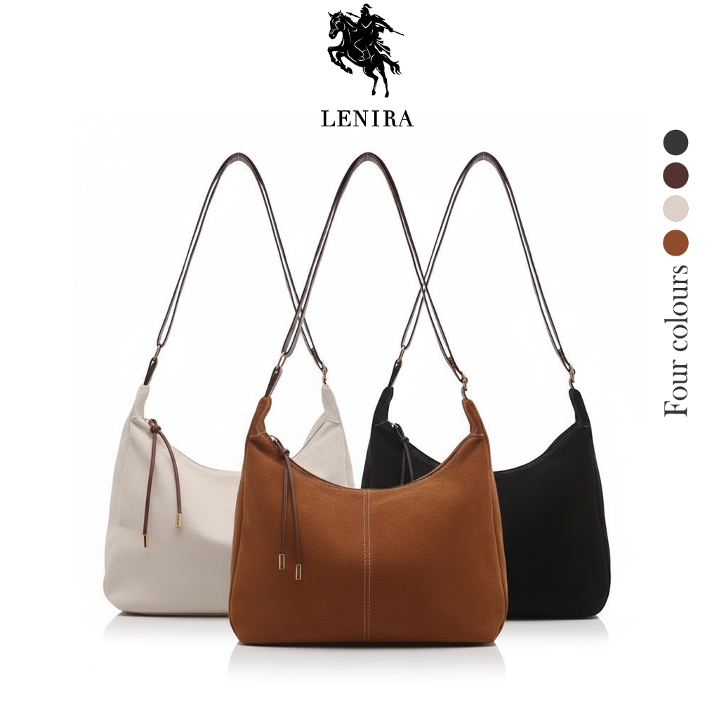 Lenira(B2298) กระเป๋าสะพายข้างผ้าหนังกลับ ใส่ไอแพดได้(ขนาด16นิ้ว ...