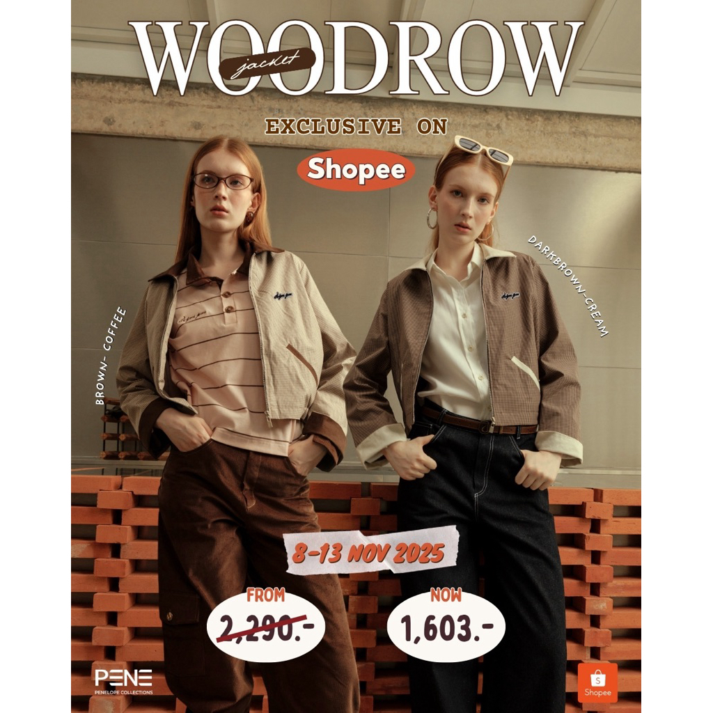 WOODROW SCOTT JACKET (ลด 25% เก็บ Code ที่ Shopee Trendy)•Brown/Cream ...