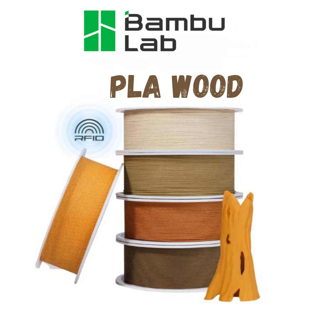 Bambu Lab PLA Wood Filament | เส้นพิมพ์ไม้ Real Wood | ใช้งานง่าย ไม่ ...
