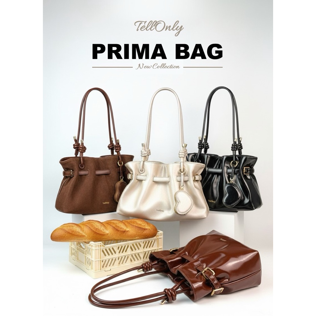🔥พร้อมส่ง🔥กระเป๋า Prima bag หนังพียูพรีเมี่ยม พร้อมหัวใจ | Shopee Thailand