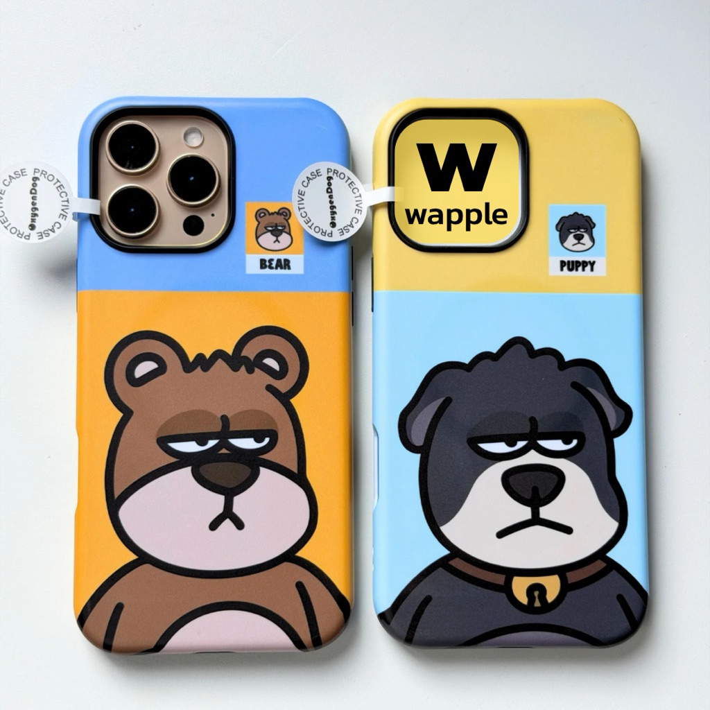 wapple-Magnetic OXYGENDOG เคสสองชั้นการ์ตูนหน้าบึ้ง ขอบนิ่มหลังแข็ง ...
