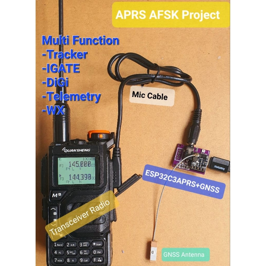 ESP32C3APRS_Audio+GNSS+Mic cable (ชุดประกอบสำเร็จ APRS AFSK 300/1200bps ...