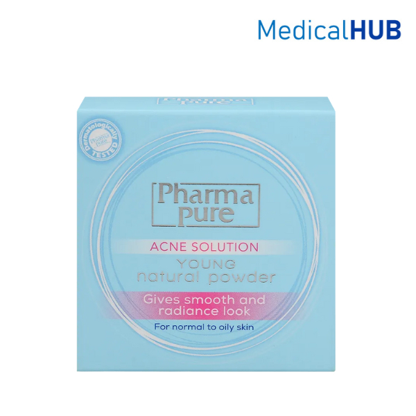 Pharma Pure Acne Solution Young Natural Powder แป้งพับ แอคเน่ สำหรับคน ...