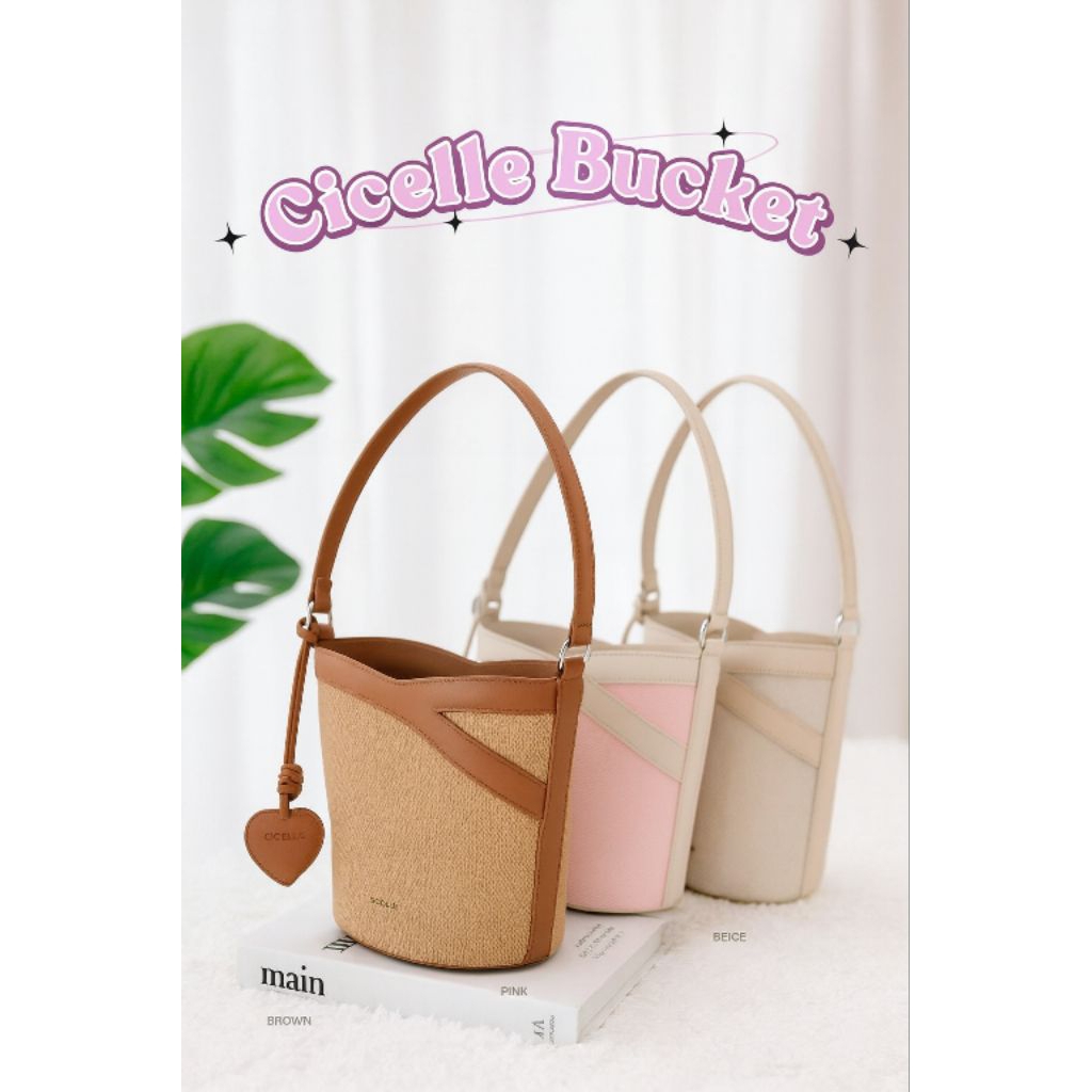 กระเป๋าCicelle ทรงBucket ผ้าแคนวาสสวยมาก น่ารักสุดๆ (920) | Shopee Thailand