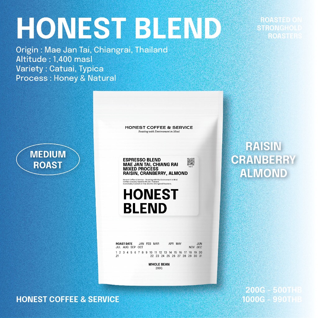HONEST COFFEE - Honest Blend เมล็ดกาแฟคั่วกลาง | Shopee Thailand