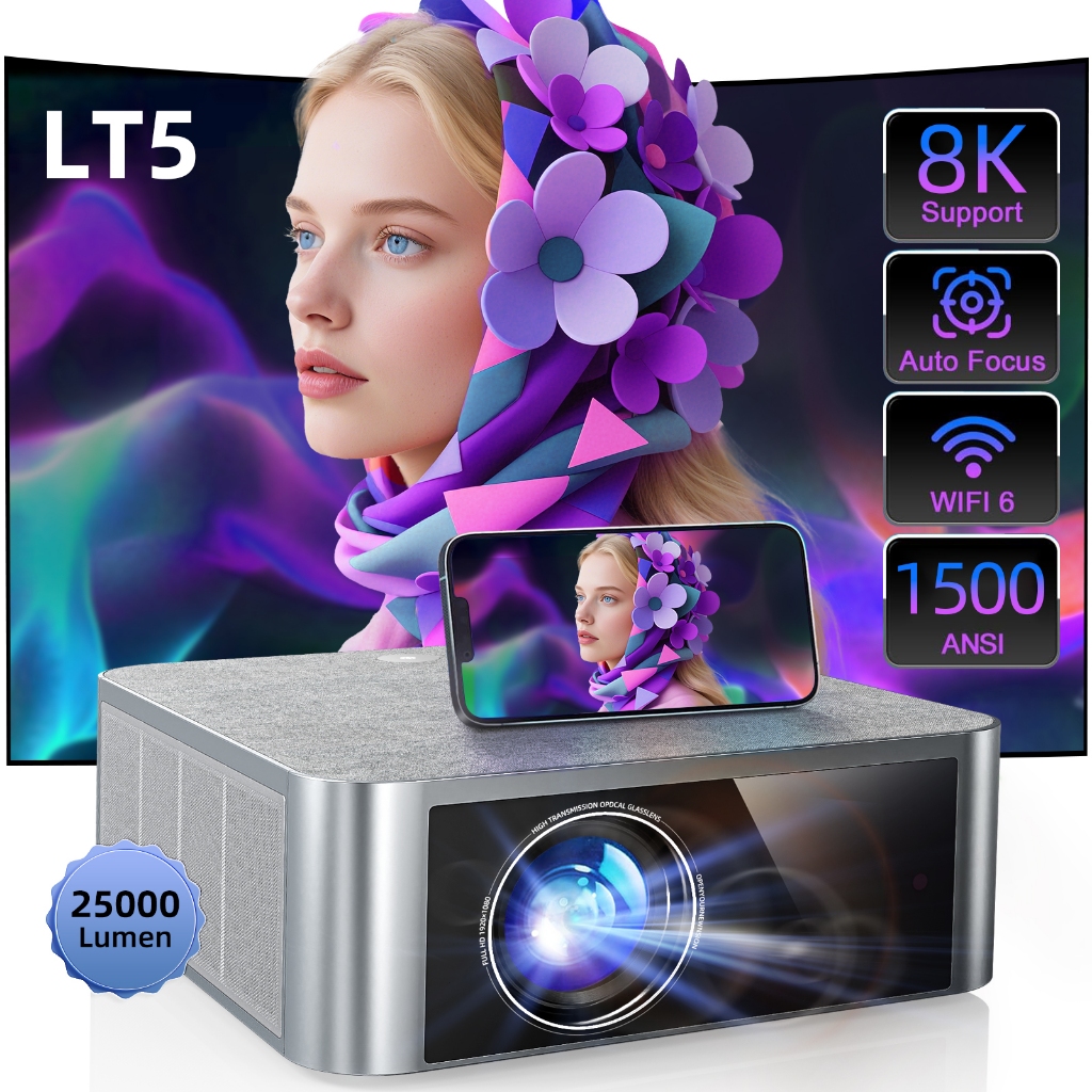 Projector Full HD 8K โปรเจคเตอร์ ความสว่างสูง 1500ANSI Fintex Max LT5 ...