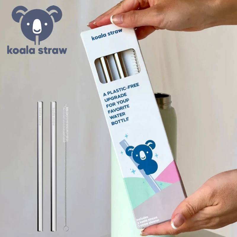 Koala Straw สําหรับ Owala 24oz 32oz ขวด 2 ชิ้น/แพ็คฟางแปรงทําความสะอาด 304 สแตนเลสสําหรับ ...