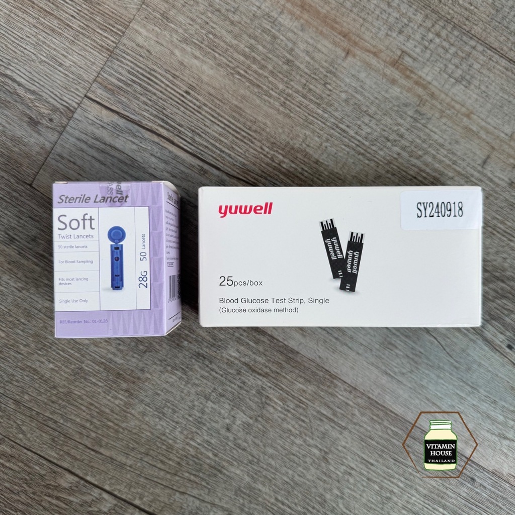 Yuwell blood glucose test strip รุ่น Y330 (แผ่นตรวจ) 25 ชิ้น , Sterile ...