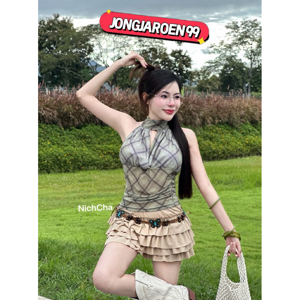 #Nicha ชุดเซท3 ชิ้นงานแบบลุคเวียดนามสุดดด เสื้อมีซับในกระโปรงระบายชั้นมีซับในกางเกงสวย | Shopee ...