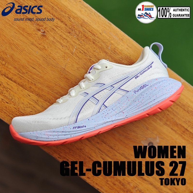 Asics รุ่น Gel-Cumulus 27 Tokyo 1012B955-500 สี Cream/ edo purple ของ ...