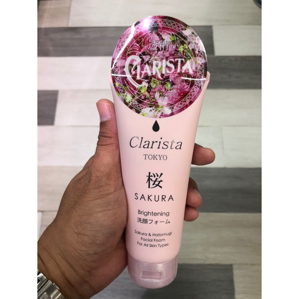 โฟมล้างหน้า ซากุระ & ฮาโตมูกิ เฟเชียล ตรา Clarista tokyo 🇯🇵🇯🇵 ขนาด 130g ...