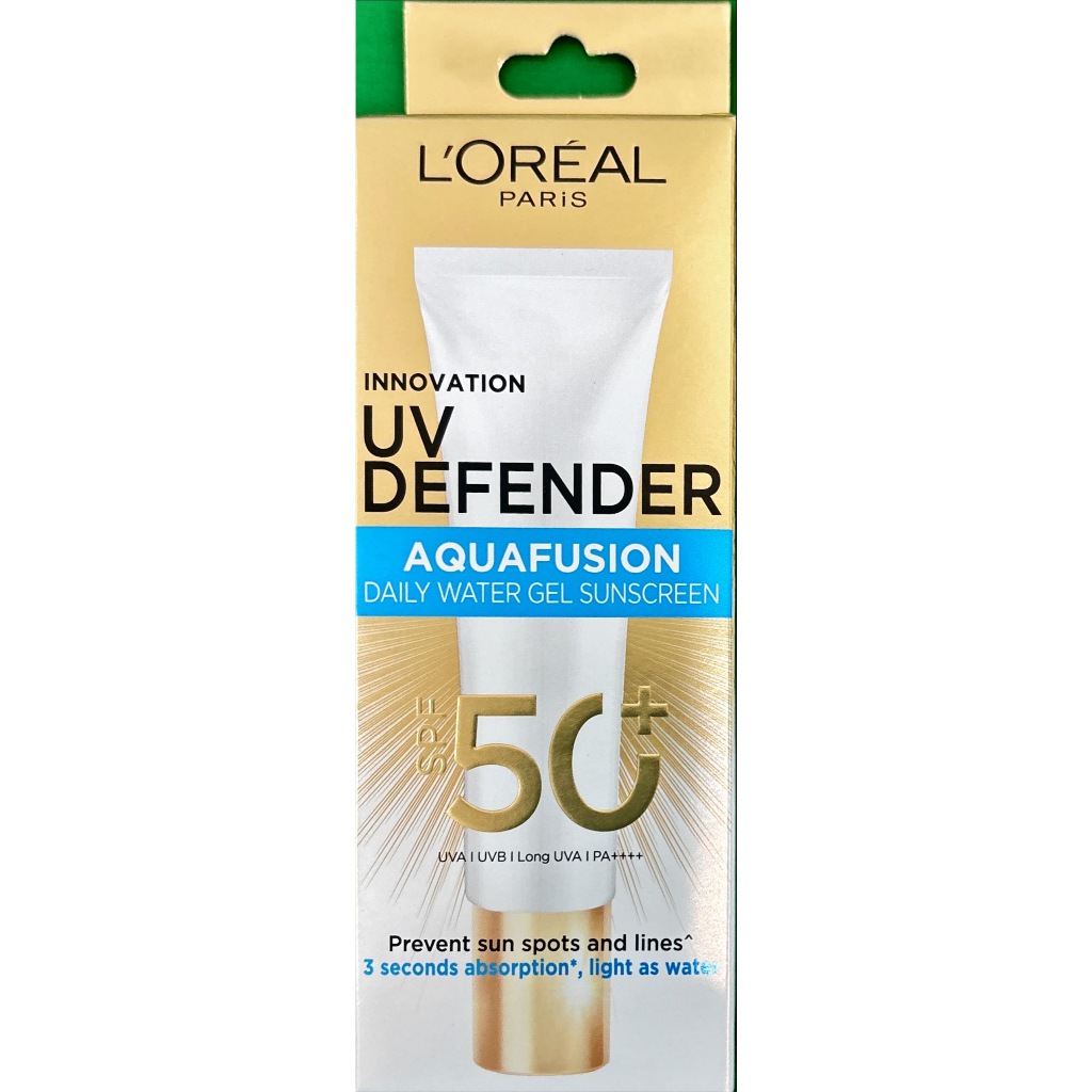 ลอรีอัล ปารีส ยูวีดีเฟ็นเดอร์ อะควาฟิวชั่น ครีมกันแดดสูตรน้ำ SPF50+++ UVA/UVB I Long UVA I PA ...
