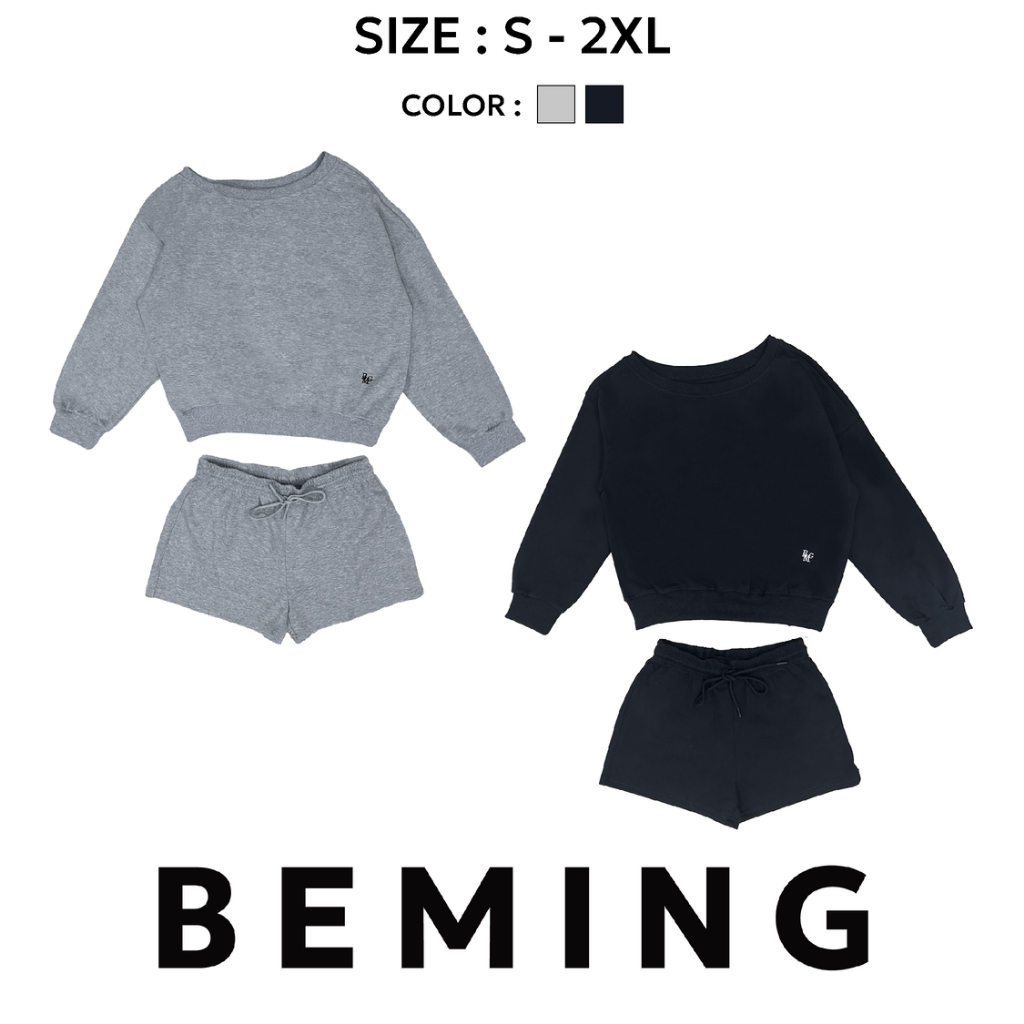 Bemingset007(S-2XL)-Beming Essential Set เซ็ทเสื้อแขนยาวOversizeมาพร้อม ...