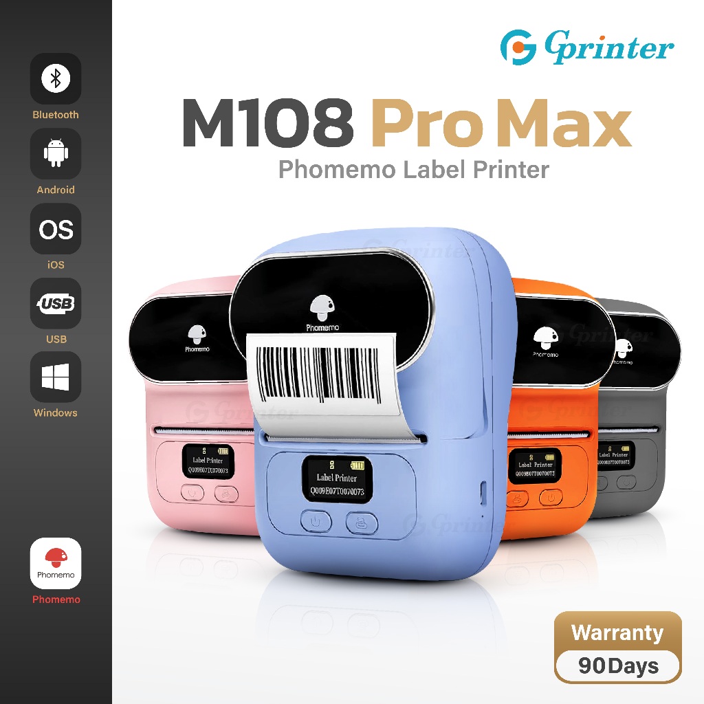 Phomemo M108 Promax เครื่องปริ้นพกพา เครื่องพิมพ์ฉลาก โลโก้ พิมพ์ ...