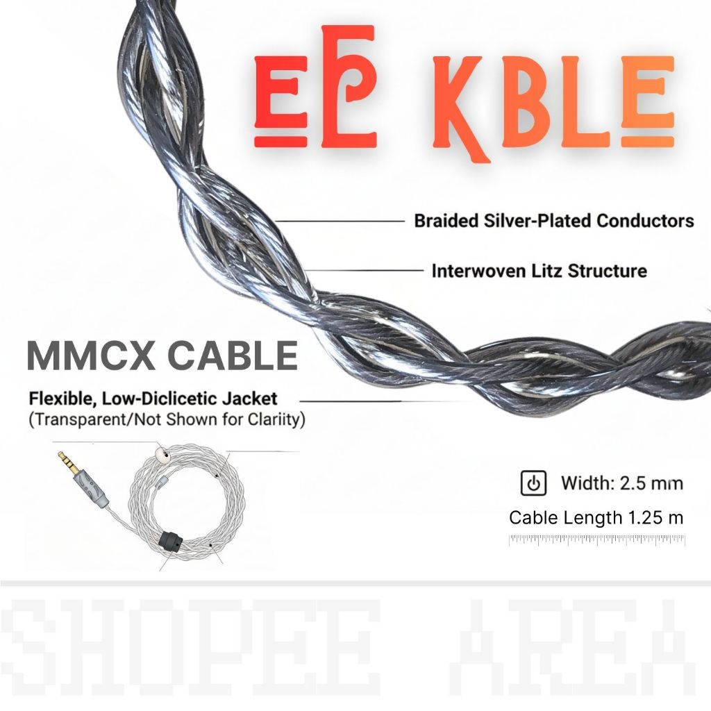 eE Kble | Non-Compromised Standard MMCX Cable (3.5/4.4) | Shopee Thailand