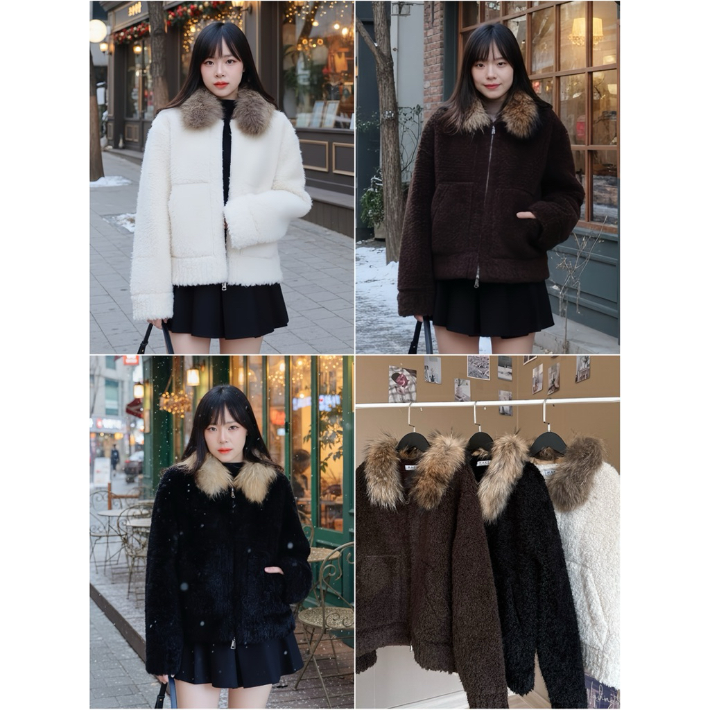 [Make your Clothes] Zoey fur minus jacket แจ็ตเก็ตขนแกะ บุหนังกลับ ...