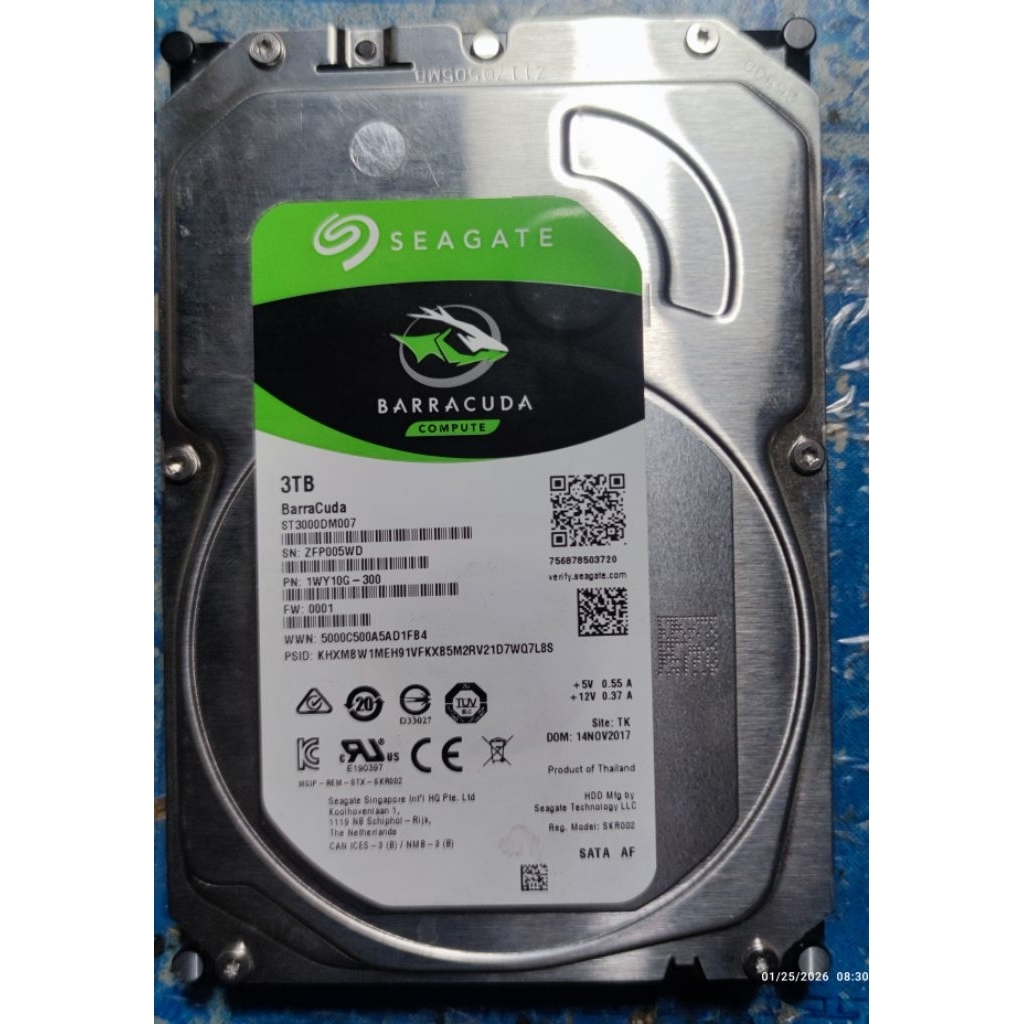 HDD Seagate BarraCuda35 3.5″ 3TB SATA-III 5400rpm มือสอง | Shopee Thailand