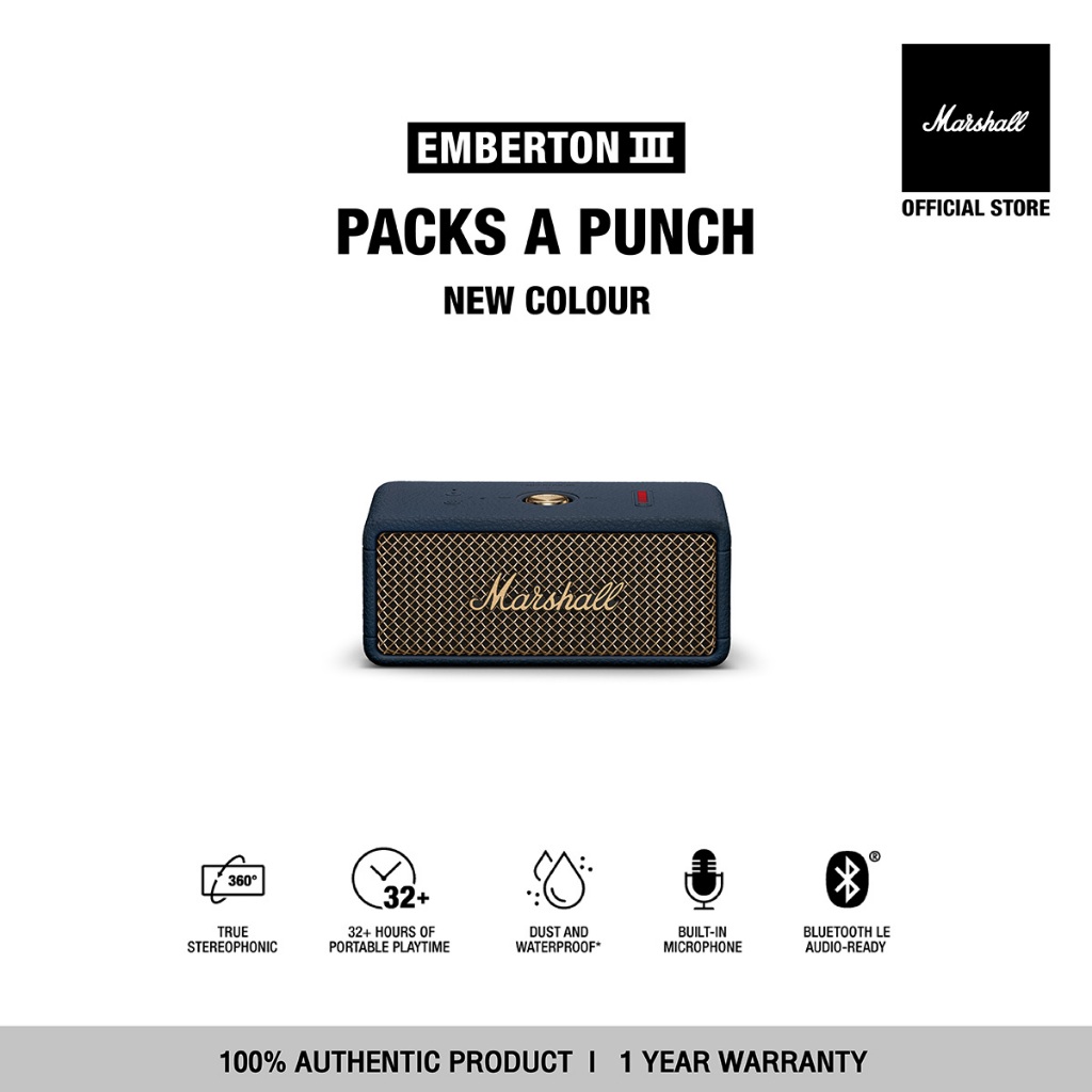 [NEW COLOUR] MARSHALL Emberton III Midnight Blue - รับประกัน1ปี + ส่ง ...