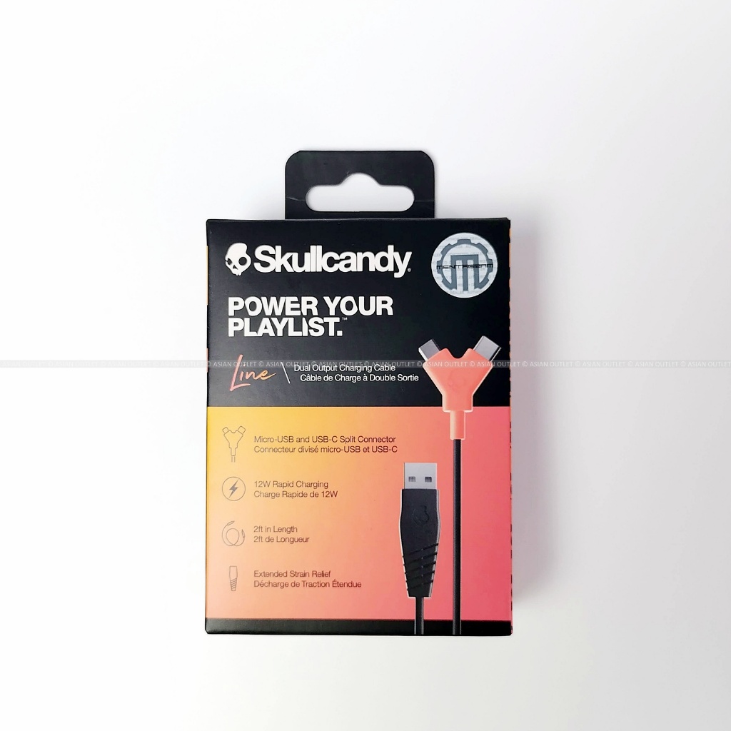 Skullcandy Line Dual Output Charging Cable (Micro-USB & USB-C) ชาร์จไว ...