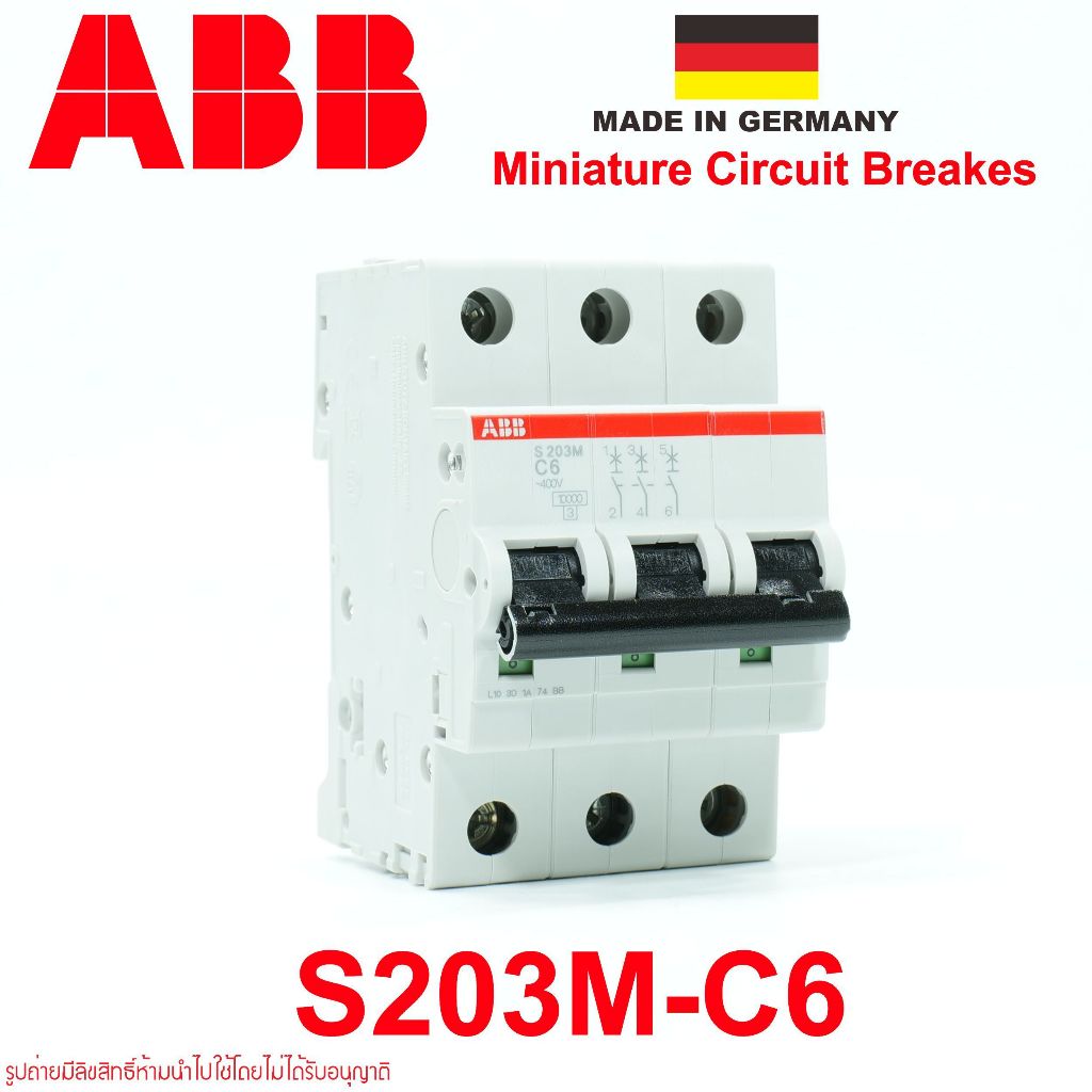 S203M-C6 ABB S203M-C6 MCB เซอร์กิตเบรกเกอร์ ABB รุ่น S203M ...