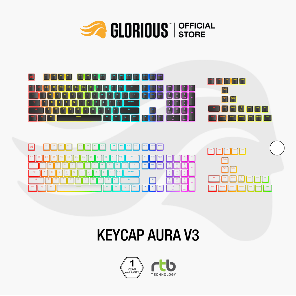 Glorious GPBT Aura V3 Keycaps คีย์แคปสำหรับคีย์บอร์ด GMMK ทุกรุ่น | Shopee Thailand
