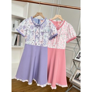 ชุดเดรส WIIRANKAN รหัส W328 สีเหลือง ชมพู ม่วง กระโปรงทรงบาน | Shopee ...