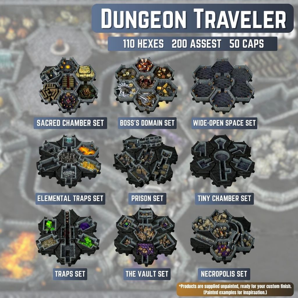 [Endless Dungeon] - Dungeon Traveler Set - Modular 3D Hex Maps For DnD ...