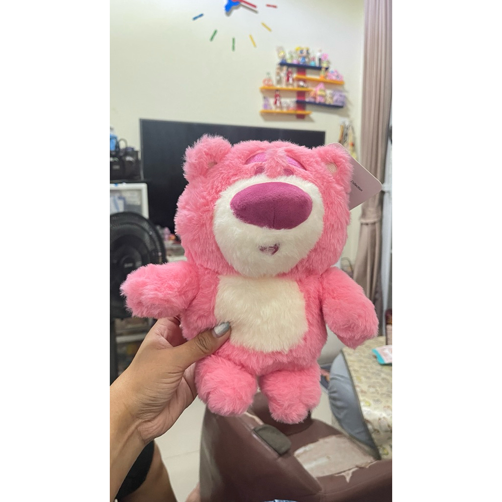 พร้อมส่ง ตุ๊กตาหมี Lotso Beanie Eye ของแท้ pixar มีป้ายห้อย ขนาด 8 นิ้ว ...