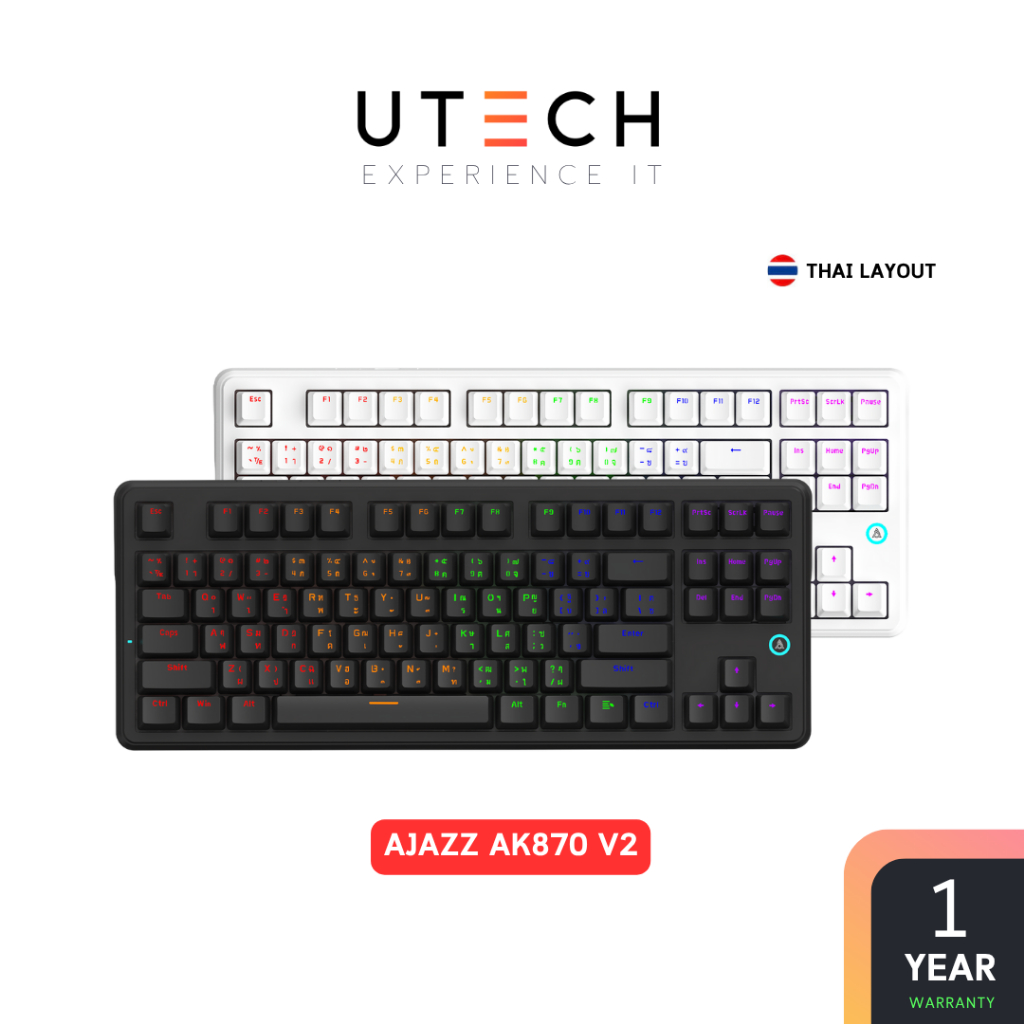 คีย์บอร์ดเกมมิ่ง Ajazz AK870 V2 TH Version Wired RGB Gaming Keyboard by ...