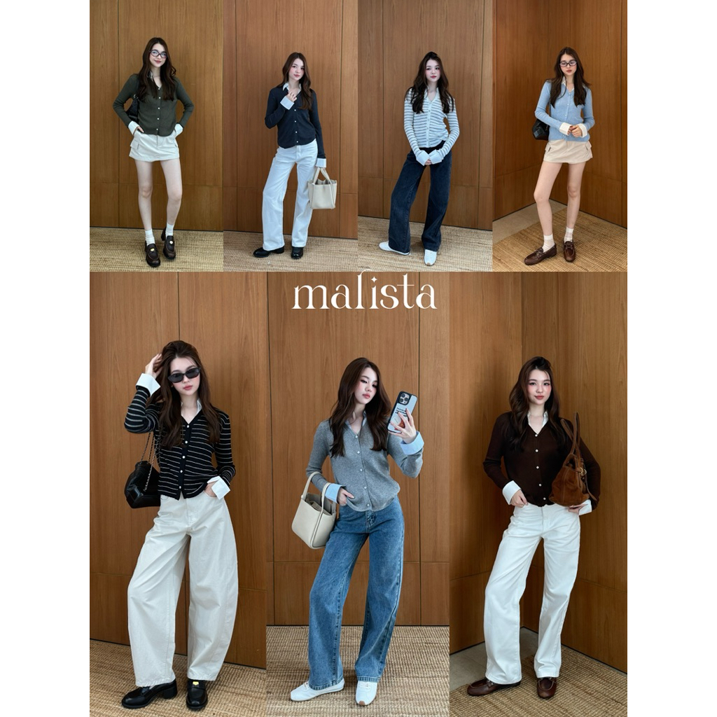 **พรีแค่สีเทา สีอื่นพร้อมส่ง** MALISTA - Toocute Cardigan เสื้อไหมพรมคอ ...