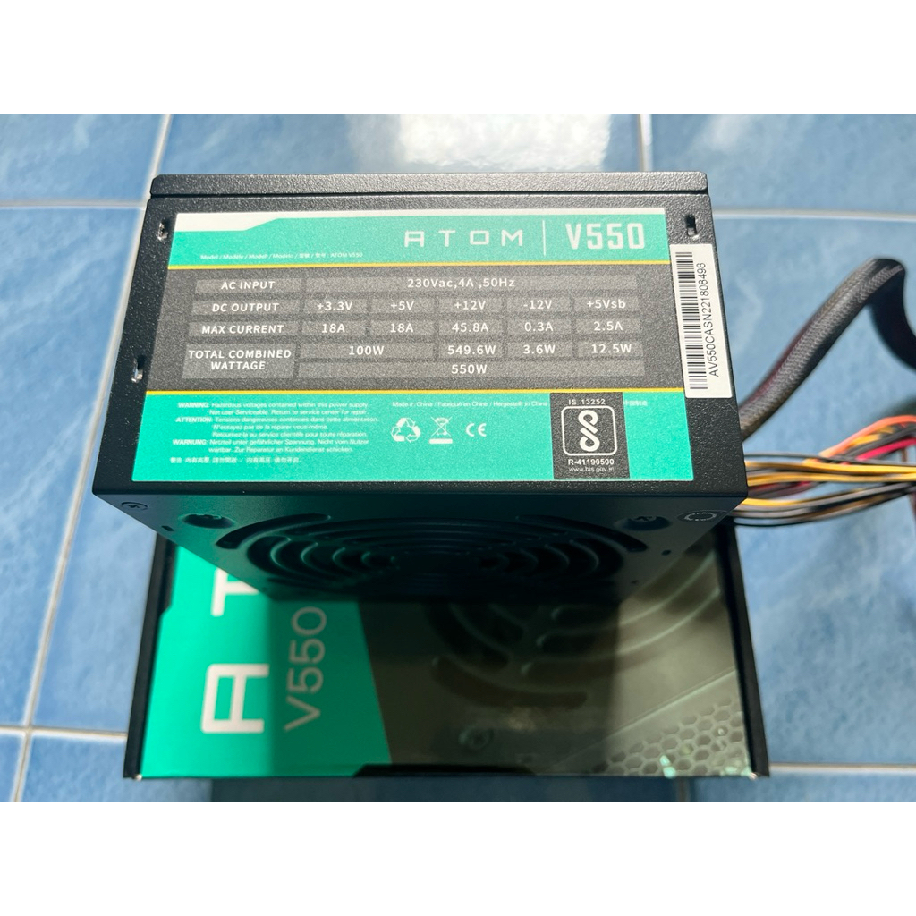 ANTEC POWER SUPPLY (FULL) 550W ATOM V550 มือสอง ใช้งานได้ปกติ100% ครบ ...