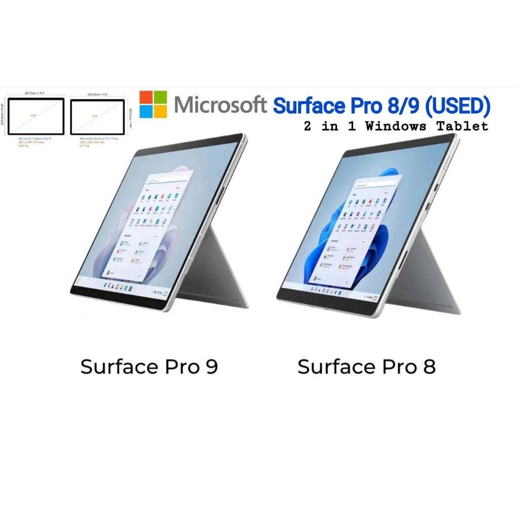 Microsoft Surface Pro8/9 (Used) เพิ่มความจุ SSDได้ มีทั้งรุ่นWifi และ ...