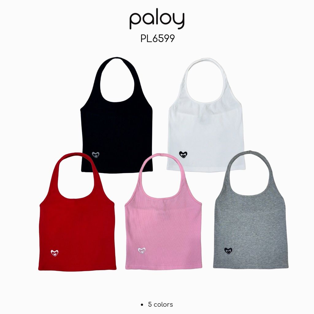 Paloy - PL6599 เสื้อกล้ามสายเดี่ยวคล้องคอ ปักโลโก้หัวใจ | Shopee Thailand