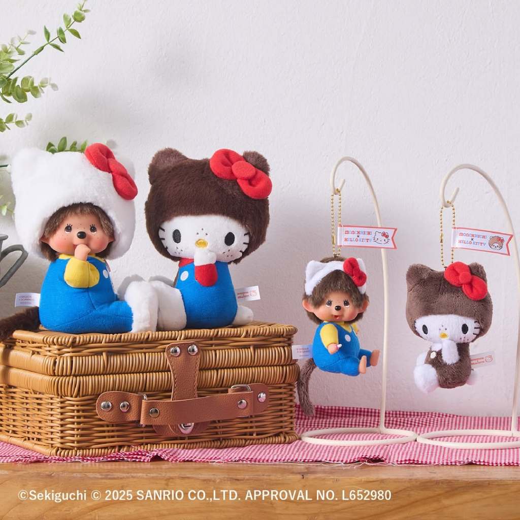 ของแท้ 100% Hello kitty x Monchhichi collaboration Keychain MCC Plush ...