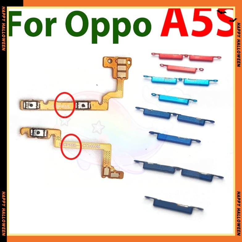 สําหรับ OPPO A5S ปุ่มปรับระดับเสียงเปิดปิด Flex Switch Out ปุ่มด้านข้าง ...